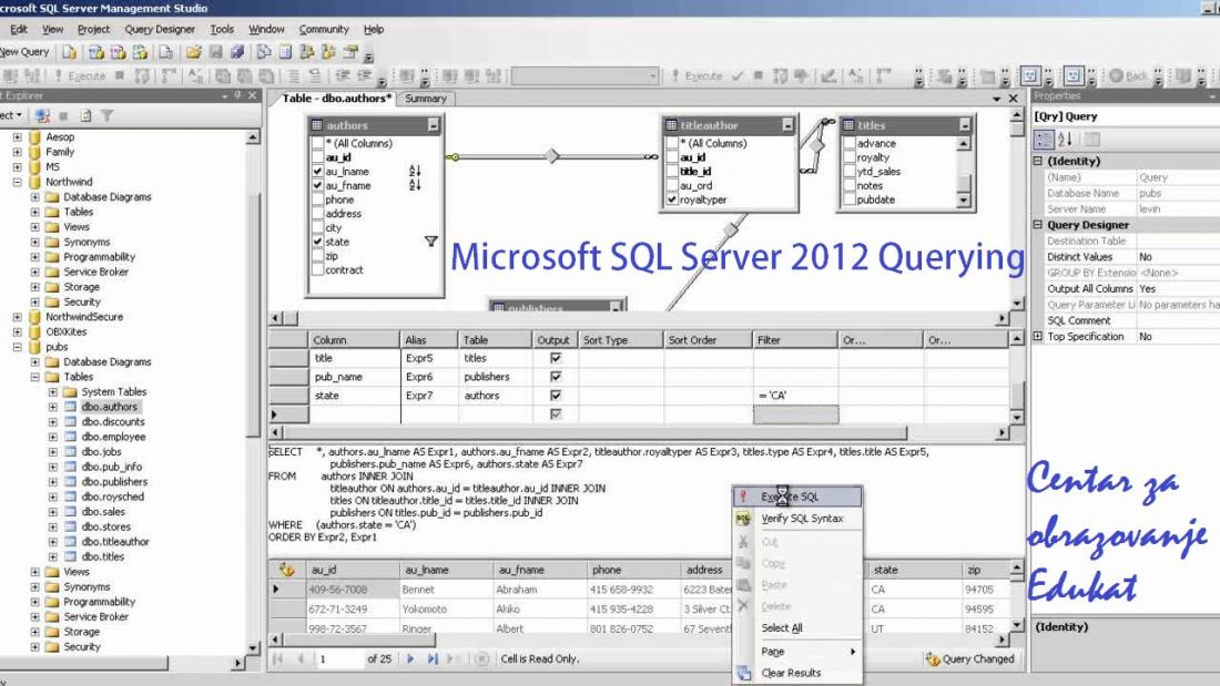 ONLINE Upravljanje bazama podataka Microsoft SQL Server 2012 Querying ... ONLINE Upravljanje bazama podataka Microsoft SQL Server 2012 Querying ...